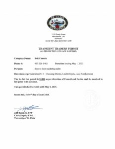 Bell TT Permit - 2024 - St Clair Township