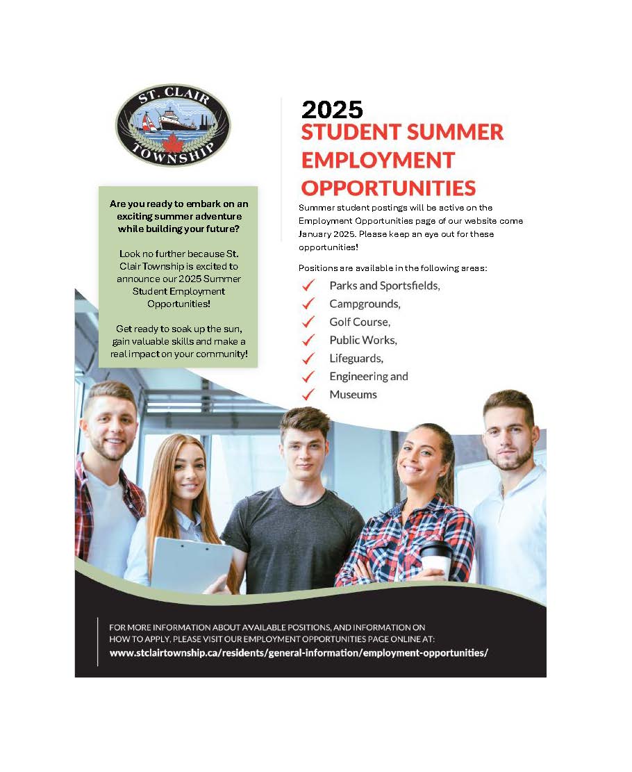 Poster_Summer Recruitment 2025 - St Clair Township