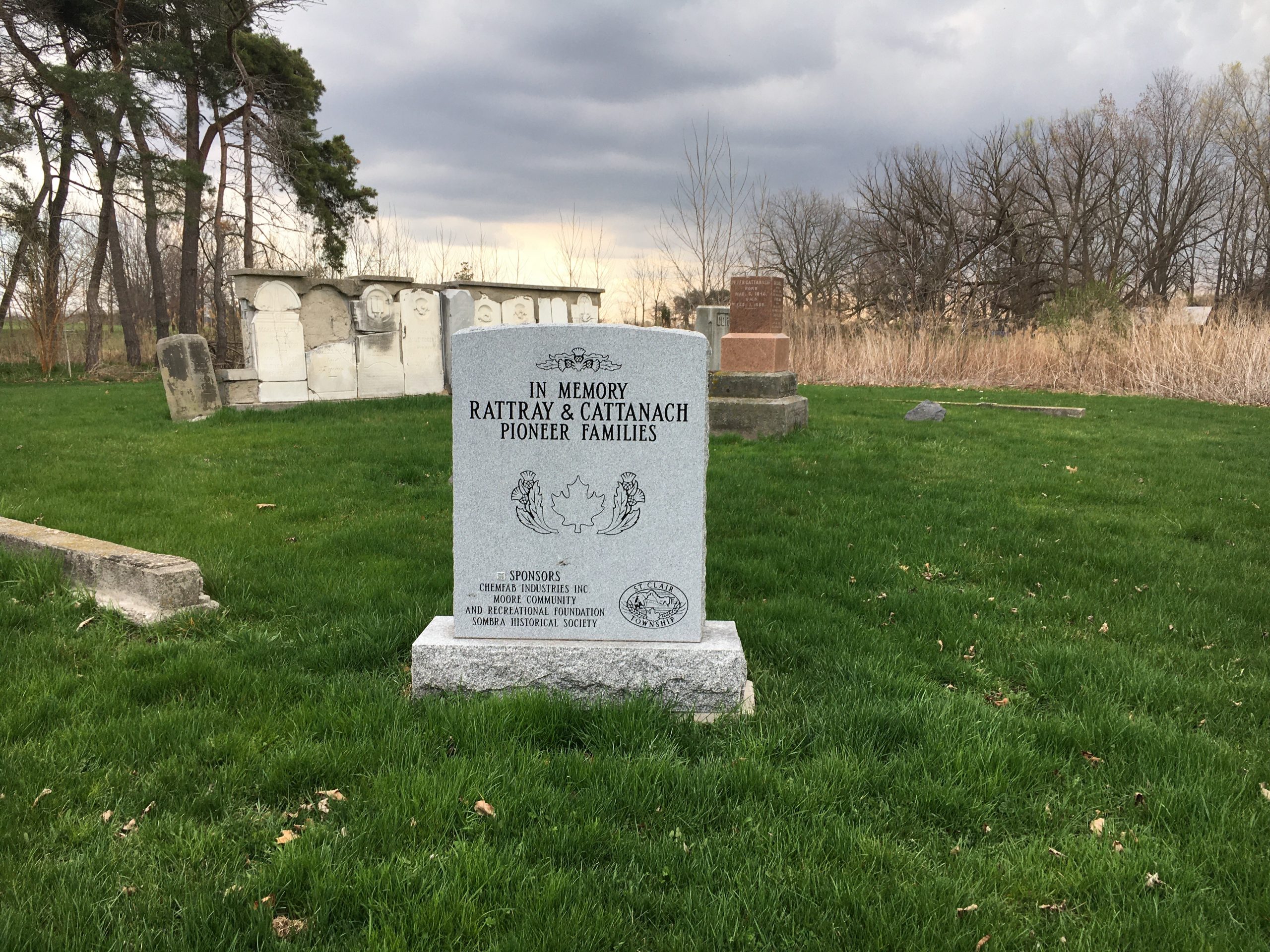 Rattry & Cattanach Cairn at Branton Cundick Park - St Clair Township